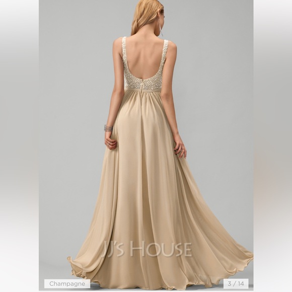 JJs House | Dresses | Jjs House Floor Length Front Split Champagne ...
